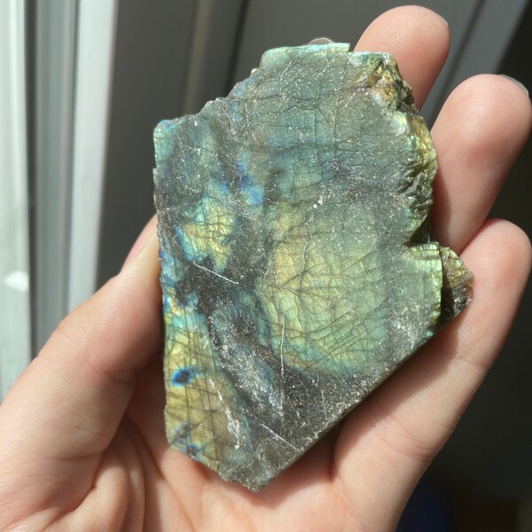 Natural Labradorite Slab, Rough Labradorite Crystals, High Flash ...