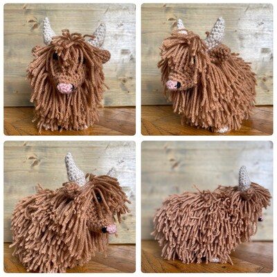 Miniature Highland Cow Crochet Pdf Pattern - Etsy