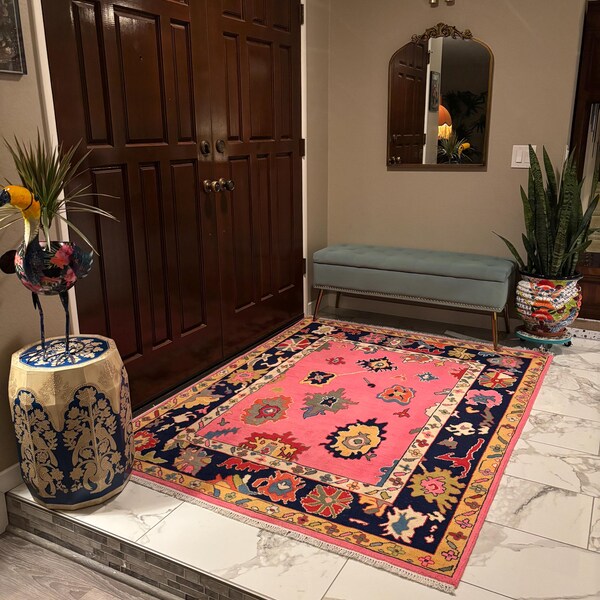 1900s Antique Pictorial Rug/ One of a Kind Art Rug/ Laila Majnoon Love ...