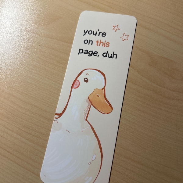 Duck Bookmark | You're on This Page | Cute Bookmark | Double Printed ...