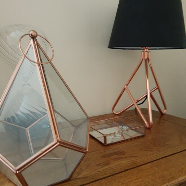 Recycled Glass Box, Desk Accessory, Recycled Mirror Box, Keepsake Box ...