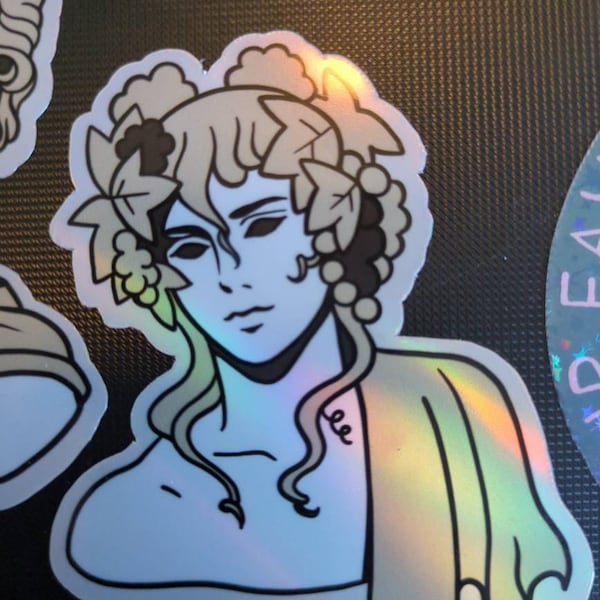 Dionysus Art Print, Greek Mythology Wall Decor, Neon Dionysus Portrait ...