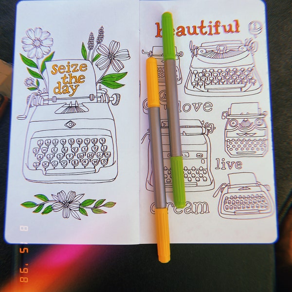 COLORING BOOK Volume 3 - Traveler's Notebook Insert Available in 7 ...