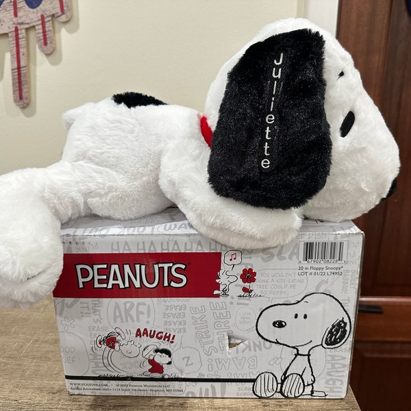 Personalized Snoopy Plush With Name Stuffed Toy Animal Embroidered - Etsy
