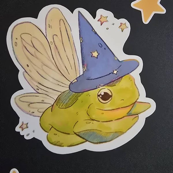 Cool Frog Vinyl Sticker, Waterproof Sticker, Realistic Frog Sticker ...