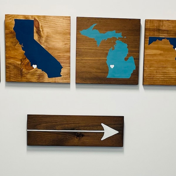 State Wood Sign - Hometown Sign - Moving Gift - State Wall Art ...