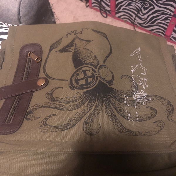 Mad Science Squid Messenger Bag KHAKI GREEN - Etsy