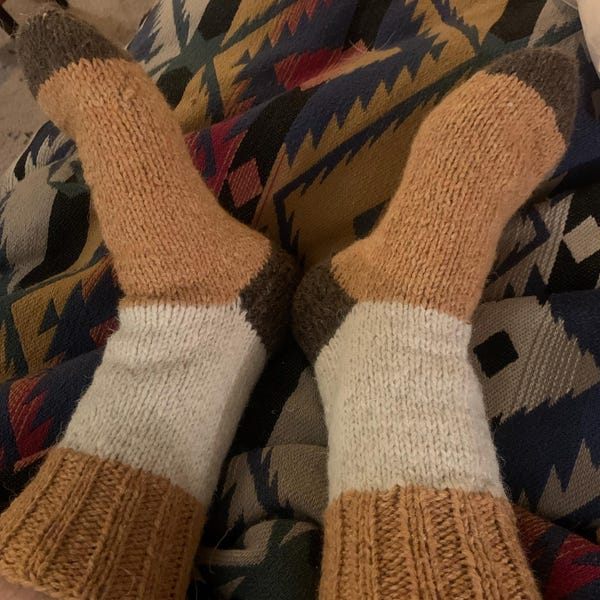 Hand Knit 100% Wool Socks. Thick Pure Wool Bed Socks. Hand Knit Wool ...