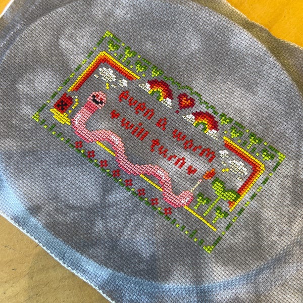 Arson Worm Cross Stitch Pattern - Even A Worm Will Turn - PDF Digital ...