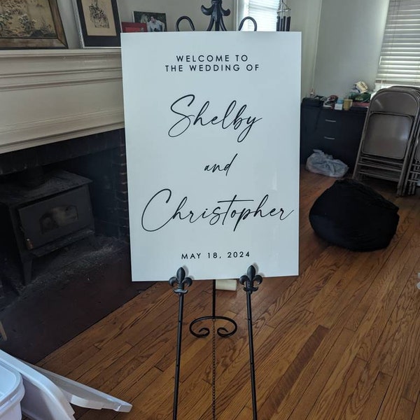 Wedding Welcome Sign Modern Wedding Sign Acrylic Wedding Sign Lucite ...