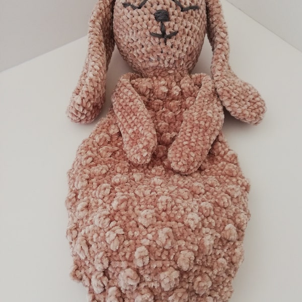 Rabbit Lovey Crochet Pattern-snuggle Bunny Bobble Buddy DIGITAL Pdf ...