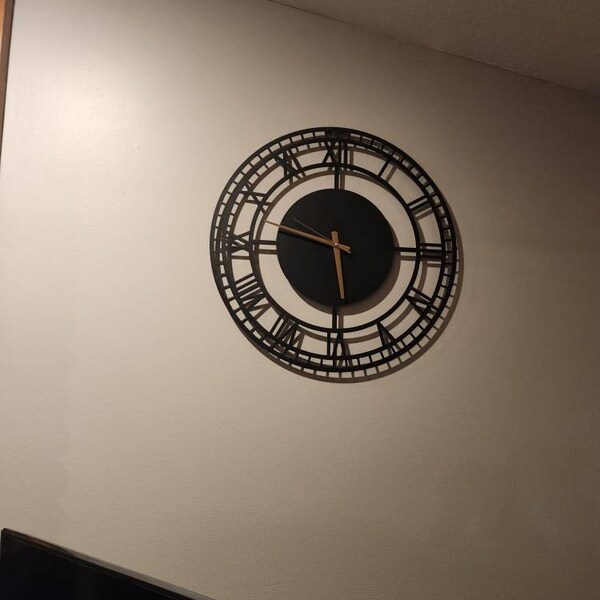 Metal Wall Clock, Oversize Wall Clock, Unique Circle Wall Clock, Silent ...