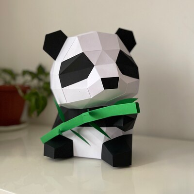Panda Paper Model ,papercraft , DIY , Low Poly , PDF Papercraft , Panda ...