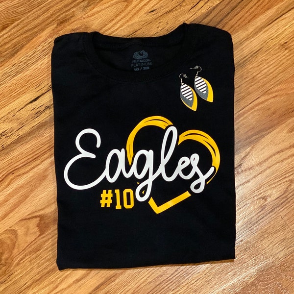 Team Spirit SVG Eagles Heart Sport Png Jpeg Dxf / Commercial Use ...