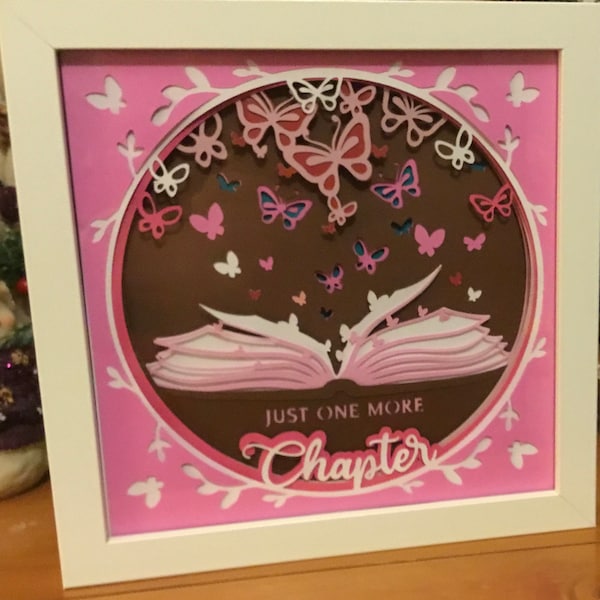3D Book With Butterflies Shadow Box, Floral Layered Paper Art, 3D ...