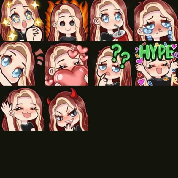 White Hair Twitch Emotes, Silver Hair Girl Emotes Pack, Twitch Emotes ...