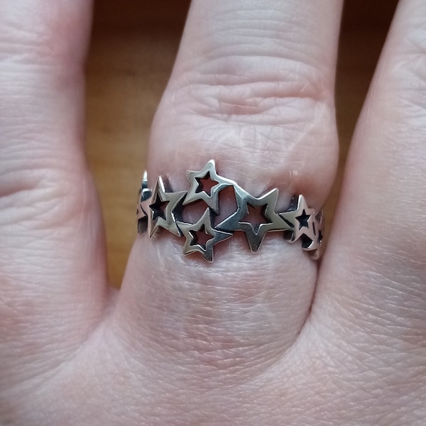 Minimalist Star Open Ring Sterling Silver – Vintage Stackable Band ...