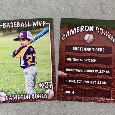 Baseball Trading Card Custom Printed Trading Card Personalized Baseball ...