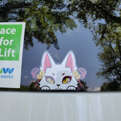 Kitsune Fox Peeker Sticker - Etsy