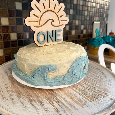Wave Cake Topper, Beach Themed Cake Topper, Surf Themed Birthday First ...