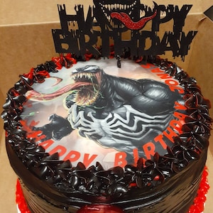 Venom Edible Image Birthday Cake Topper 8" Round Personalized - Etsy