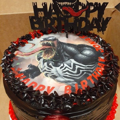 Venom Edible Image Birthday Cake Topper 8 Round Personalized - Etsy