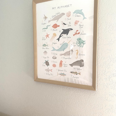 Beach Alphabet Poster, PRINTABLE Animal Alphabet Wall Art, Beach ...