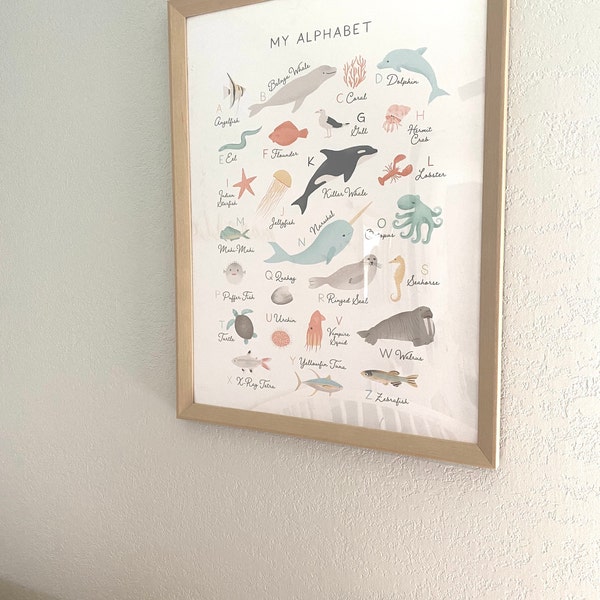 Beach Alphabet Poster, PRINTABLE Animal Alphabet Wall Art, Beach ...