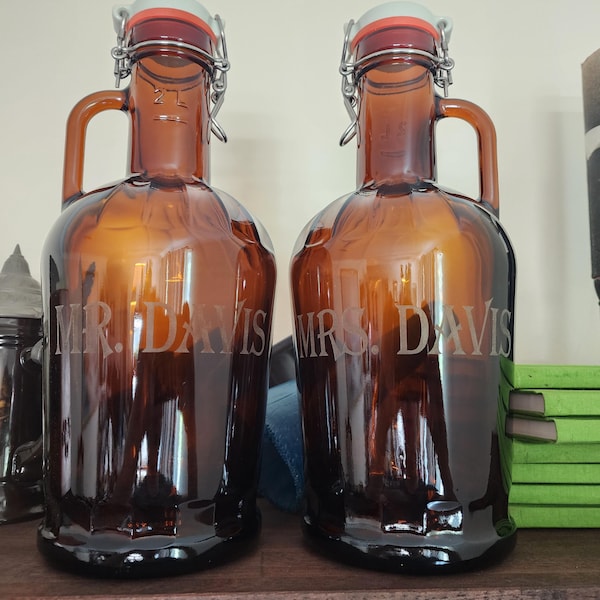 New German Beer Growler 2 Liter Glass Moonshine Jug - Etsy