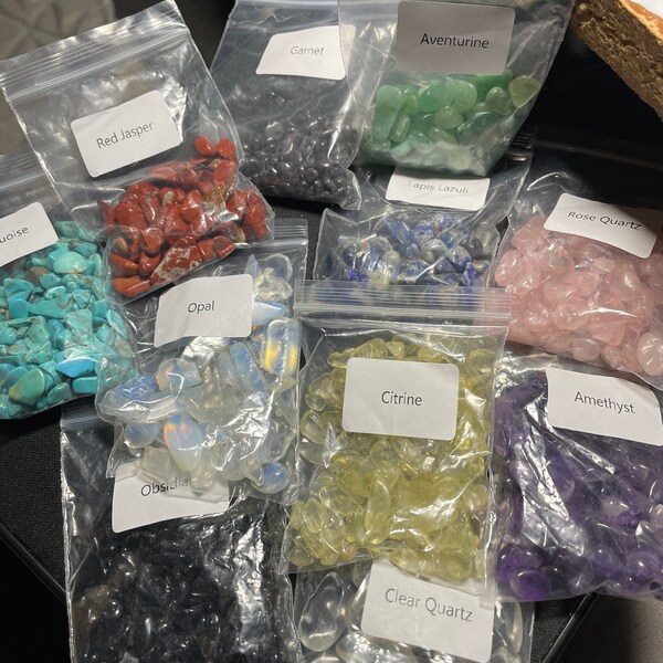 1oz (30g) Crystal Chip Bags, Gemstone Chip Bags - American Seller - - Etsy