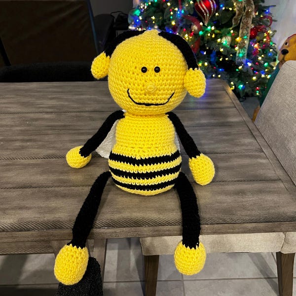 Easy Pattern Crochet Bee With Long Legs Bumblebee Amigurumi Pattern PDF ...