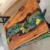 Koi Fish Painting Resin Table. Luxury Epoxy Resin Dining and Coffee ...