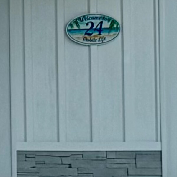 Beachfront Watercolor Themed Metal House Sign, Beach Décor Signs, Beach ...