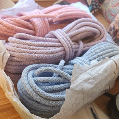 Cotton Rope Storage Basket With Lid, Rope Woven Organizer Basket With ...