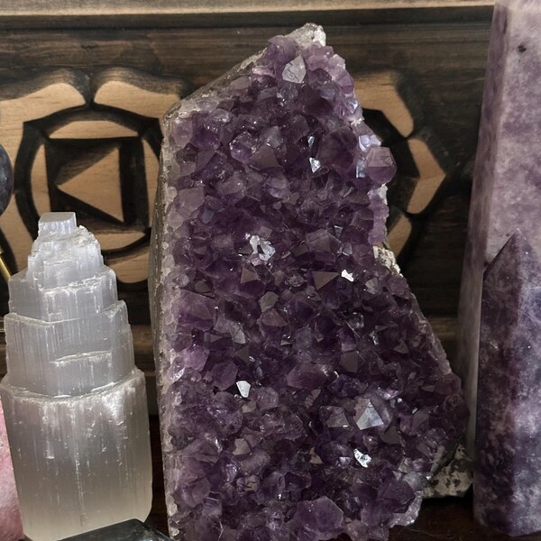 Incredible Amethyst Crystal Flame, Polished Amethyst Decorative Stone ...