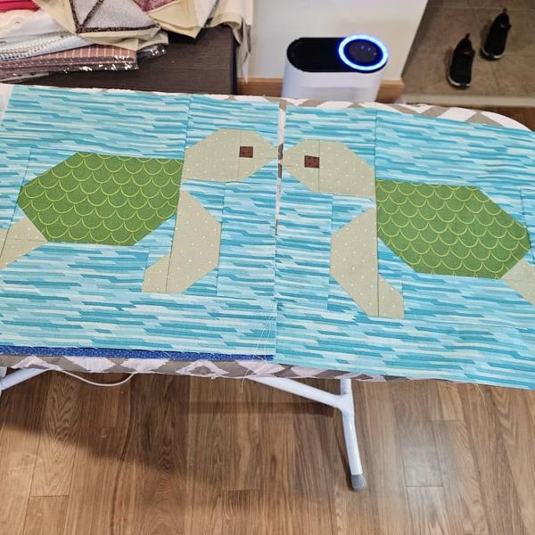 Turtle Quilt Block Pattern, Machine Pieced, Nautical Range, Instant PDF ...