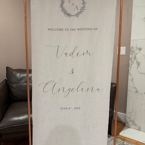 Wedding Fabric Welcome Sign, Modern Wedding Welcome Sign, Fabric Sign ...
