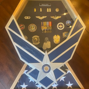 Handcrafted Air Force Shadow Box Oak & Black Walnut - Etsy
