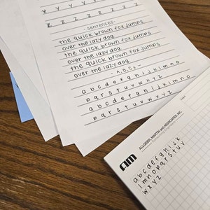 Uppercase Handwriting Template Essynotes Style - Etsy