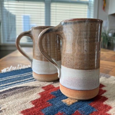 Medium Desert Beach Mug / Blue and Brown Mug / Handmade Ceramic Mug ...