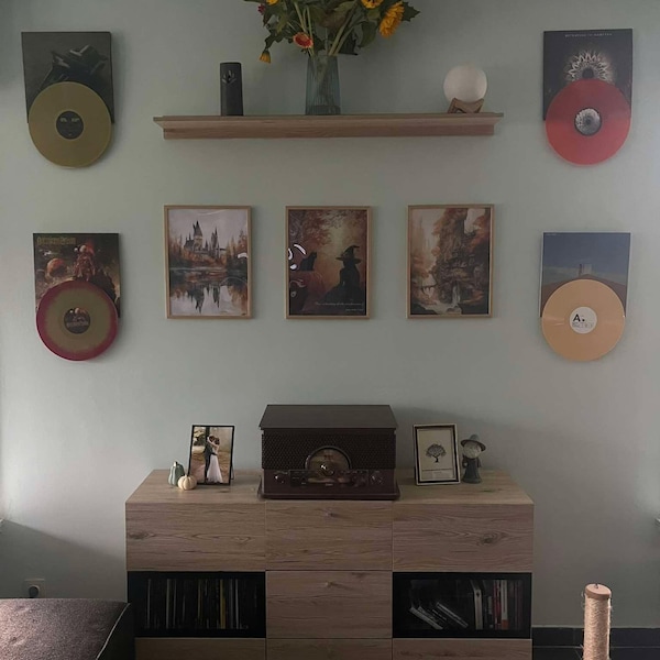 Record Wall Mount Record Shelf Hanging LP Vinyl Albums Vinyl Records ...