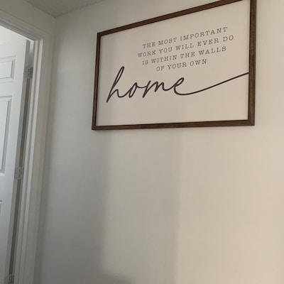 The Most Important Work Sign Wood Sign Living Room Wall Decor Living ...