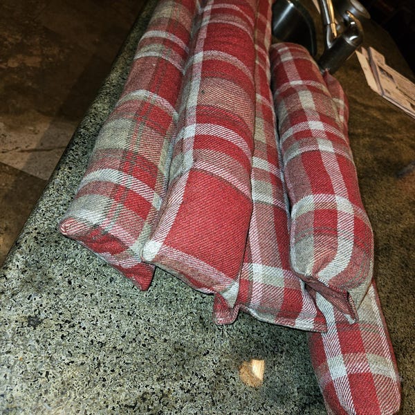 Red French Ticking Stripe Heavy Draught Excluder – 70-200cm, Weighted ...