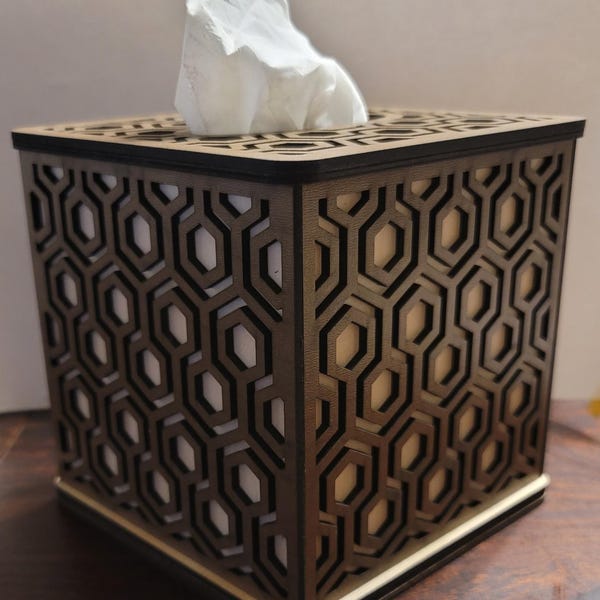 Laser Cut Files - Square Tissue Box With Sliding Cover - 5 Different ...