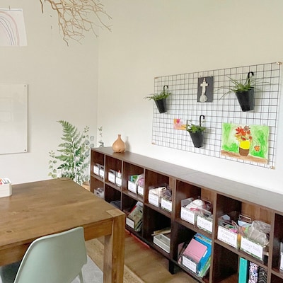 Large Wire Wall Grid, Wall Grid for Plants, Mesh Memo Board, Big ...