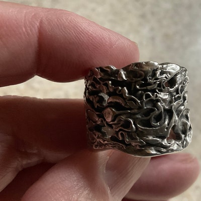 Chunky Textured Bronze Stacking Ring With or Without Patina - Etsy