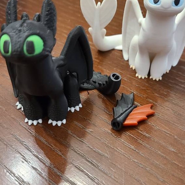 Toothless & Lightfury Cake Topper | HTTYD Dragon 3D Printed Decoration ...