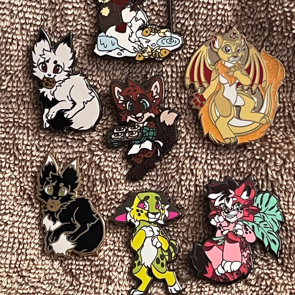 Assorted Fursona Pins Extras [list 1] | Characters, Patreon, Shop Pins ...
