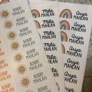 30 Personalized Watercolor Rainbow and Sun Name Labels - Etsy