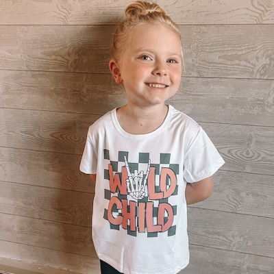 Wild Child Checkered Sublimation File, Toddler Png Design, Shirt for ...